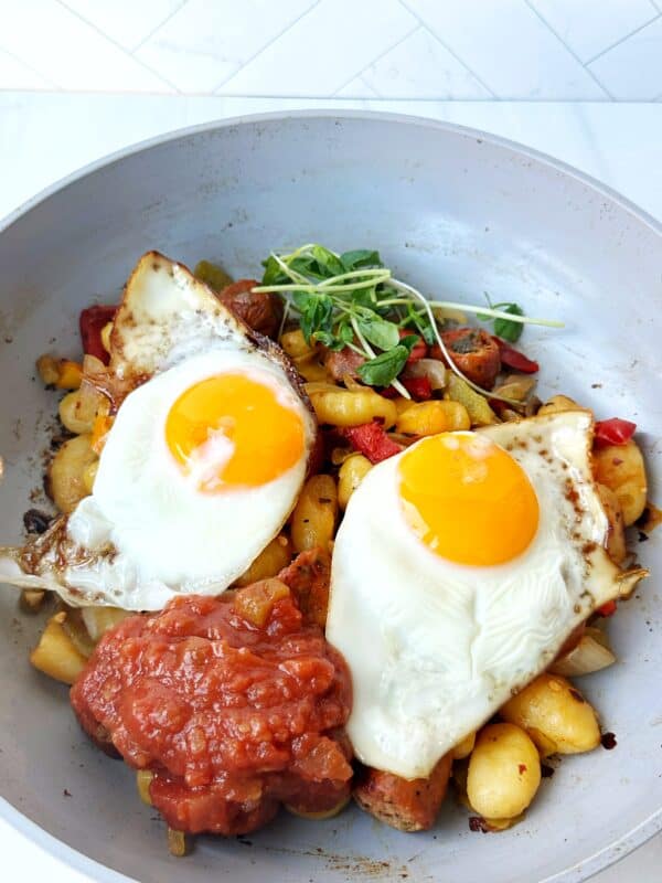 Breakfast Gnocchi - Lesswithlaur