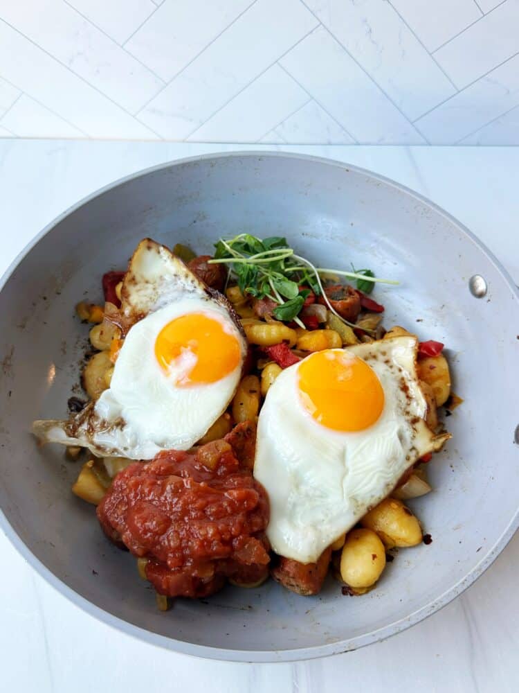 Breakfast Gnocchi - Lesswithlaur