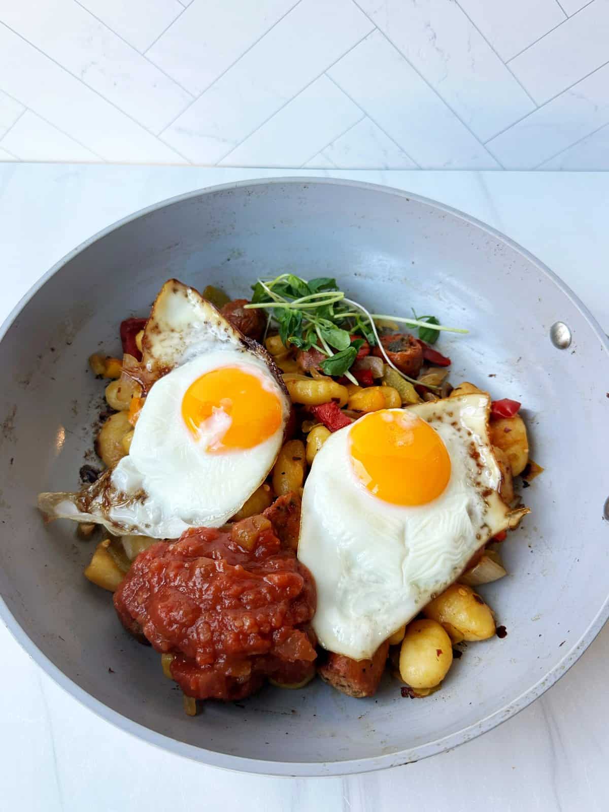 Breakfast Gnocchi - Lesswithlaur